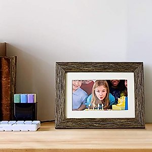 Aluratek 7" Distressed Wood Digital Photo Frame, Auto Slideshow Feature, USB/SD/SDHC Supported, Built-in Clock & Calendar, Easy Setup, Non-WiFi