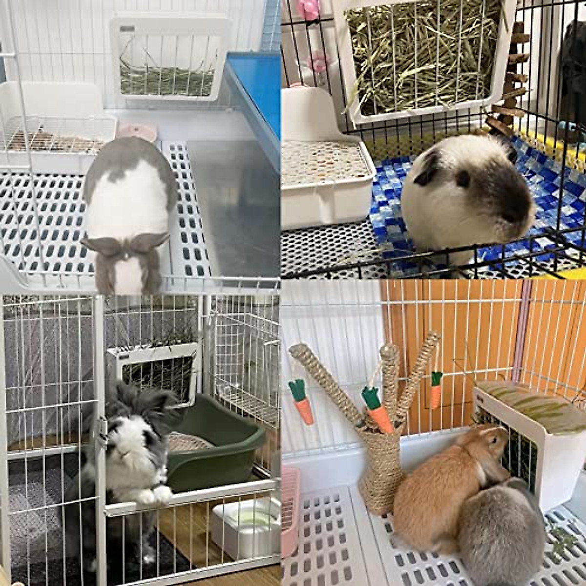 HAMILEDYI Hay Feeder Rack Plastic for Rabbits Hanging Timothy Hay Dispenser Bunny Grass Holder Less Wasted for Chinchilla Guinea Pigs and Other Small Animals