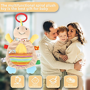 Baby Teething Cuddly Teether with Bee Character, 3 Textured Teething Places, BPA-Free Silicone, Soft Fabric Textures to Explore, and Crinkle Sounds to Discover