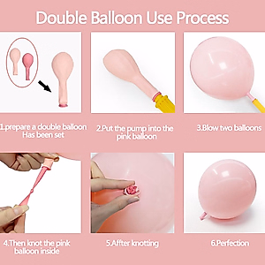 Pink White Balloon Garland Double Stuffed Peach Balloons Cream Beige Pastel Pink Balloon Arch Kit Pearl Sand White Balloons for Girl Baby Shower Birthday Wedding Anniversary Party Decoration