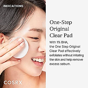 COSRX BHA Cleansing Pad, Facial Exfoliant-Soacked Pad for Blackheads, Whiteheads, Minimizing Englarged Pores, Prevent Breakouts, 70 Pads, Artificial Fragrance-Free, Parabens-Free, Korean Skincare