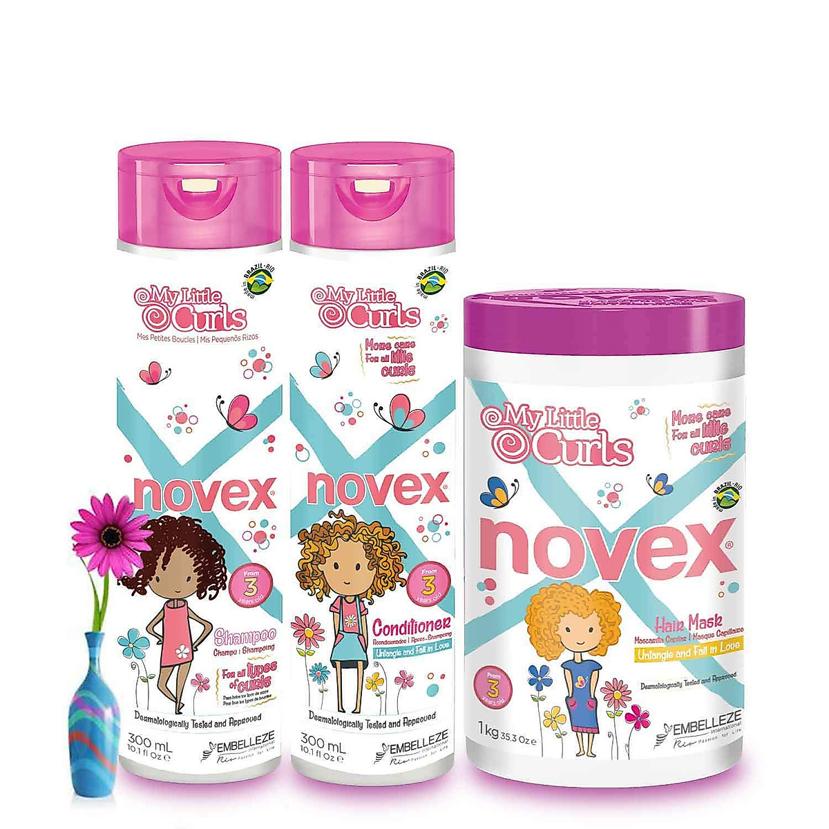 NOVEX Shampoo 10.1oz + Conditioner 10.1oz + Mask 35oz Set (My Little Curls)