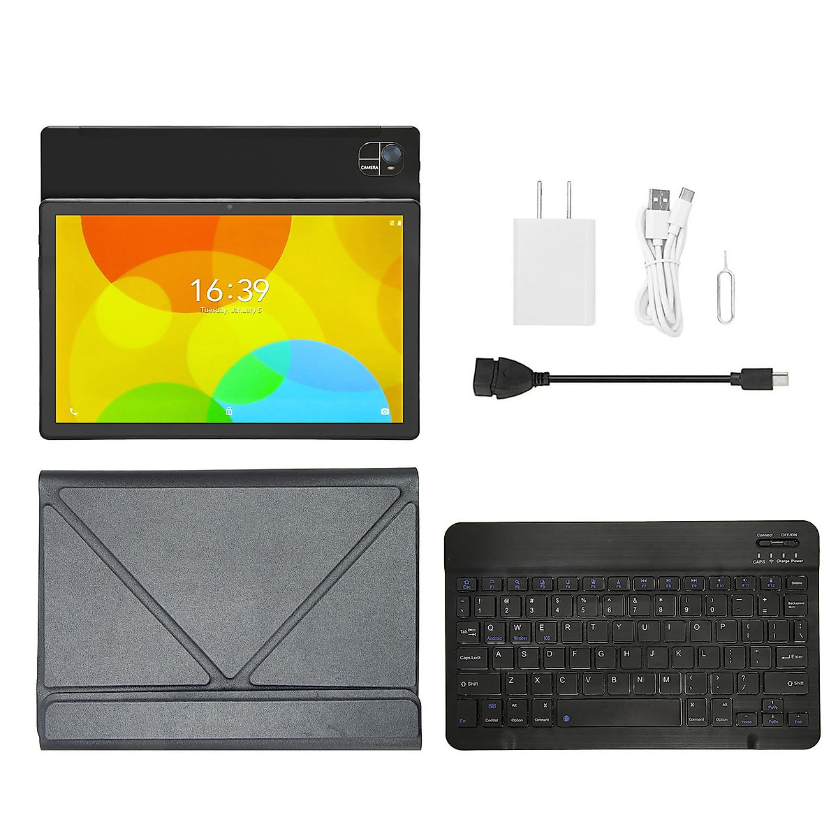 ICRPSTU 10.1 Inch Tablet, Gaming Tablet 1920x1200 2 in 1 Octa Core CPU Dual Speakers for Android 11.0 for Travel (US Plug)