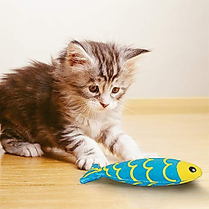 AWOOF Catnip Toys for Indoor Cats, Natural Catnip Cat Toys Kitten Toys - 8 PCS Fish Cat Toys Set for Boredom