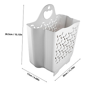 Collapsible Laundry Basket Foldable Laundry Basket Wall Hanging Foldable Dirty Clothes Basket Wall Laundry Hamper Mounted Laundry Hampers Clothing White Child Tpe Plastic Basket