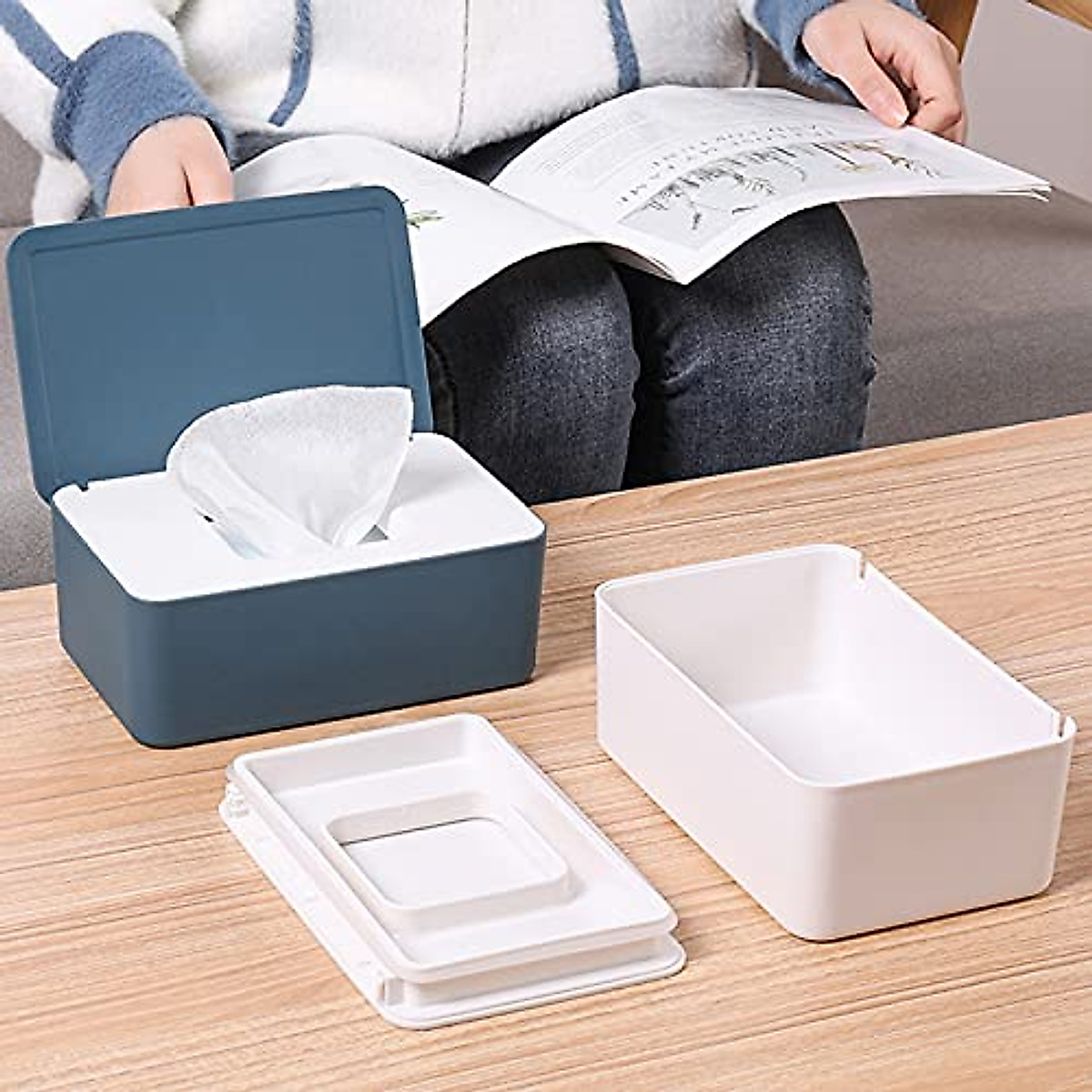 Wipes Dispenser Wet Wipes Storage Box with Lid Dustproof Tissue Storage Box Napkin Storage Case Modern Rectangular Wipe Container For Home Car