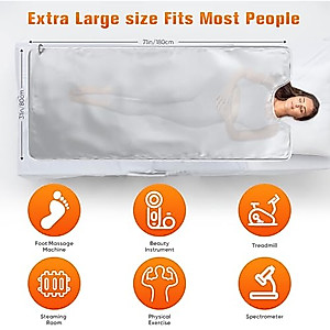 InLoveArts Far Infrared Sauna Blanket for Home Detoxification - Portable Infrared Sauna Silver, at Home Sauna Full Body Higher Dose Infrared Sauna Blanket, Relax Your Body and Mind