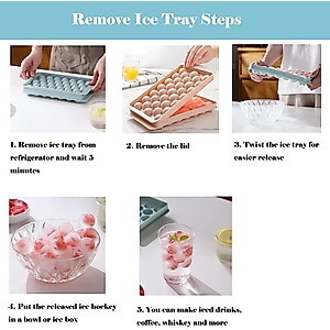 2-Pack Silicone Ice Cube Trays with Lid/Bin/Scoop - Freeze Pieces of Ice for Chilling Drinks and Cocktails - Non-Toxic, BPA Free Molds - Freezer Organizer for Iced Coffee, Whiskey & More.