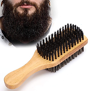 Wooden Beard Brush Moustache Brush,Double-Sided Beard Brush,Professional Beard Brush Shaving BrushesShaving Accessories