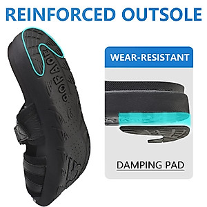 COFACE Mens Sport Recovery Sandals Plantar Fasciitis Soft Cushion Lightweight Orthotic Slides for Men AllBlack Size 13