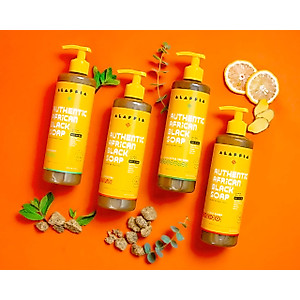 Alaffia Skin Care, Authentic African Black Soap, All in One Body Wash, Face Wash, Shampoo & Shaving Soap with Fair Trade Shea Butter, Wild Lavender, 16 Fl Oz