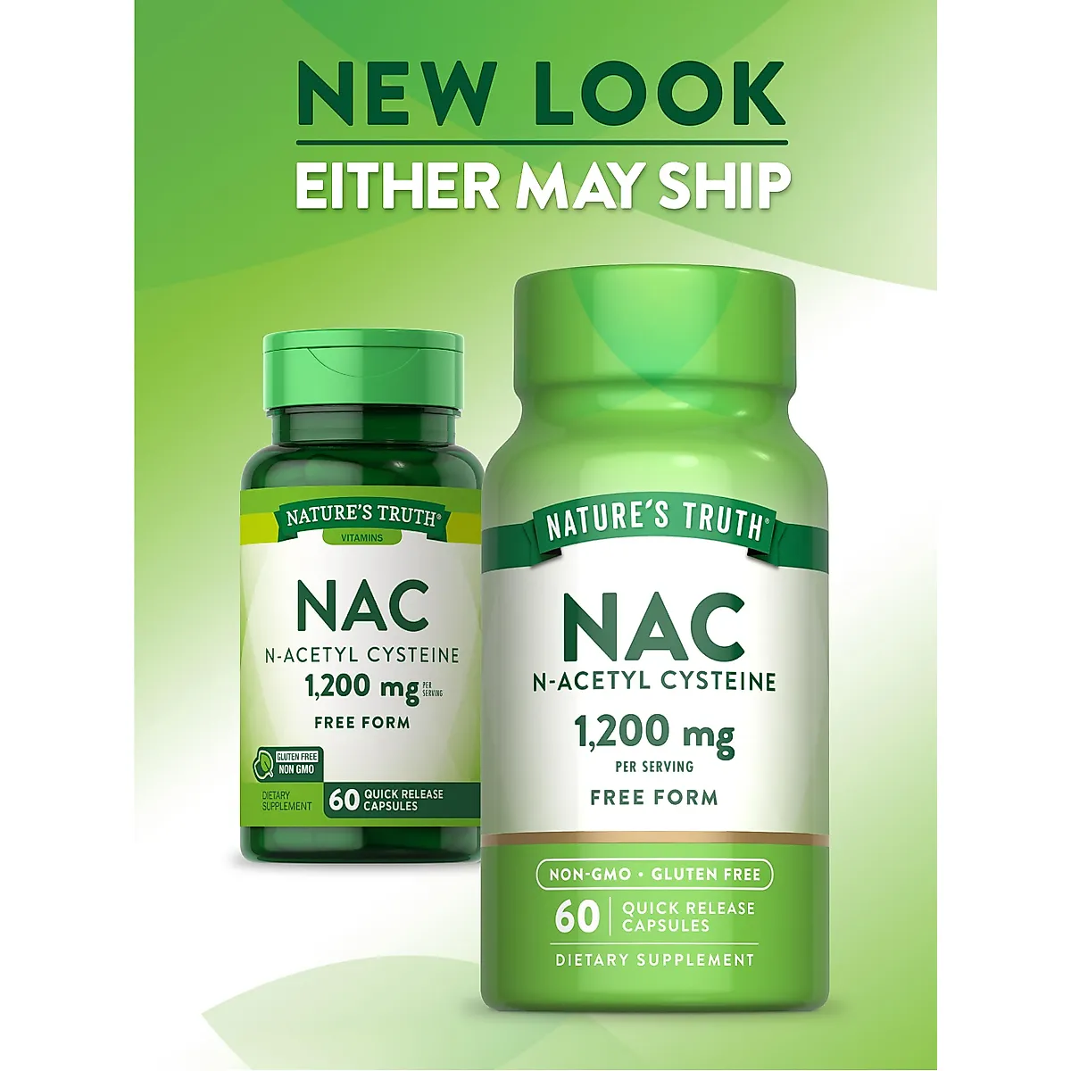 Nature's Truth NAC Supplement | 1200mg | 60 Capsules | N Acetyl Cysteine | Free Form Amino Acid | Non-GMO and Gluten Free Supplement