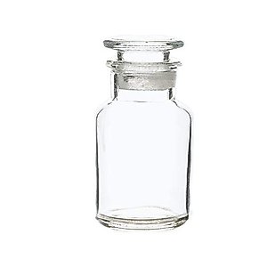 Deschem 125ml Lab Glass Reagent Bottle,Wide Mouth,With/Glass Ground Stopper