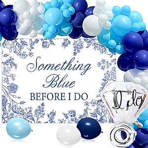 JeVenis Something Blue Before I Do Backrdrop for Women Something Blue Bridal Shower Decoration Banner Blue Bridal Shower Bachelorette Engagement Wedding Party
