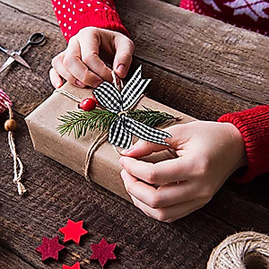 24 Pieces Black and White Plaid Bows Small Buffalo Plaid Decorative Bows for Christmas Tree Farmhouse Decoration Package Supply