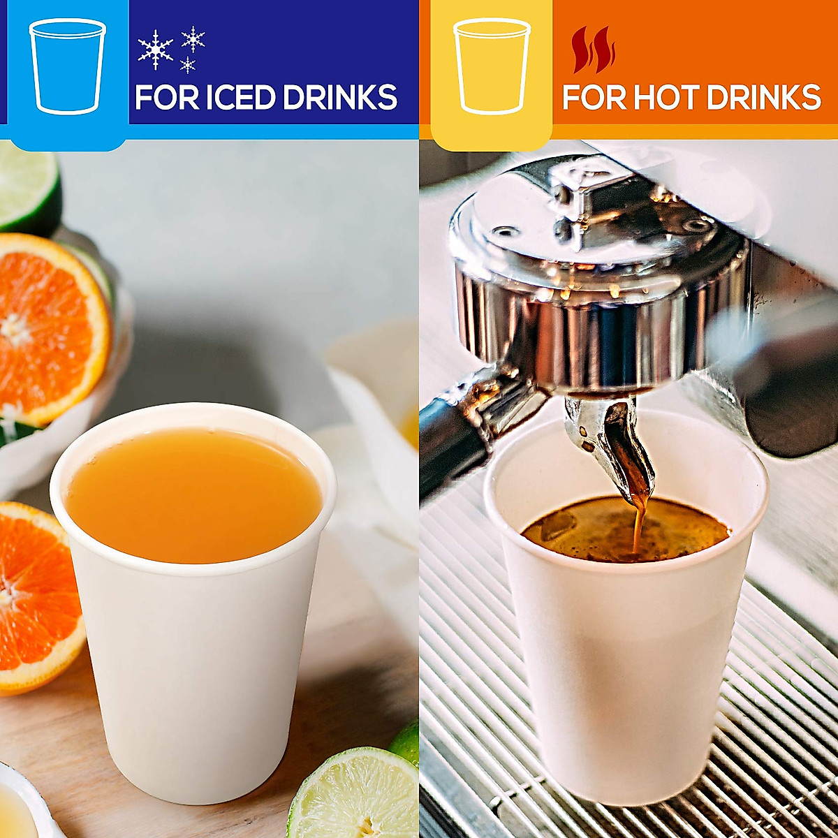 AOZITA [460 Pack] 12 oz White Paper Cups, Disposable Paper Coffee Cups, Heavyduty Drinking Cups for Hot and Cold Beverage.