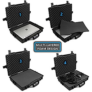 CASEMATIX 15.6-17.3 Inch Laptop Hard Case Compatible with Dell Alienware Laptops M15, Area 51m AW17R4, AW15R3 and More Laptops Up to 17 inches with Custom Waterproof Design, Case Only