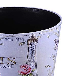 Lingxuinfo Scakbyer Waste Paper Bin, European British Style Tower Pattern Trash Can Wastebasket Garbage Can Without Lid Waste Bin for Kitchen Bathroom Bedroom (Tower Red Flower)