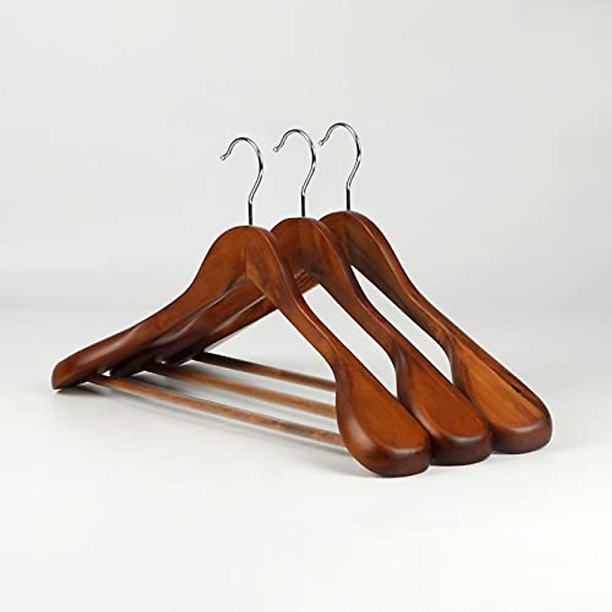 Yu2d 🌹🌹 High-Grade Wide Shoulder Wooden Coat Hangers - Solid Wood Suit Hanger（G）