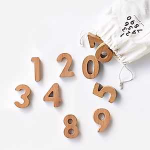 Wee Gallery Bamboo Numbers Set - Number Learning for Baby, Toddler, Preschool Age Kids - Interactive Wooden Numbers to Stimulate Early Development Through Educational Toys
