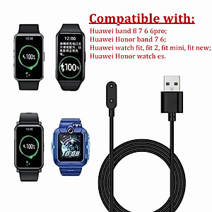 2-Pack Charger Cable for Huawei Band 8 7 6 Pro Fitness Tracker, USB Magnetic Charging Cords Accessories for Huawei Smartwatch Fit, Fit 2, Fit Mini, 3.3ft