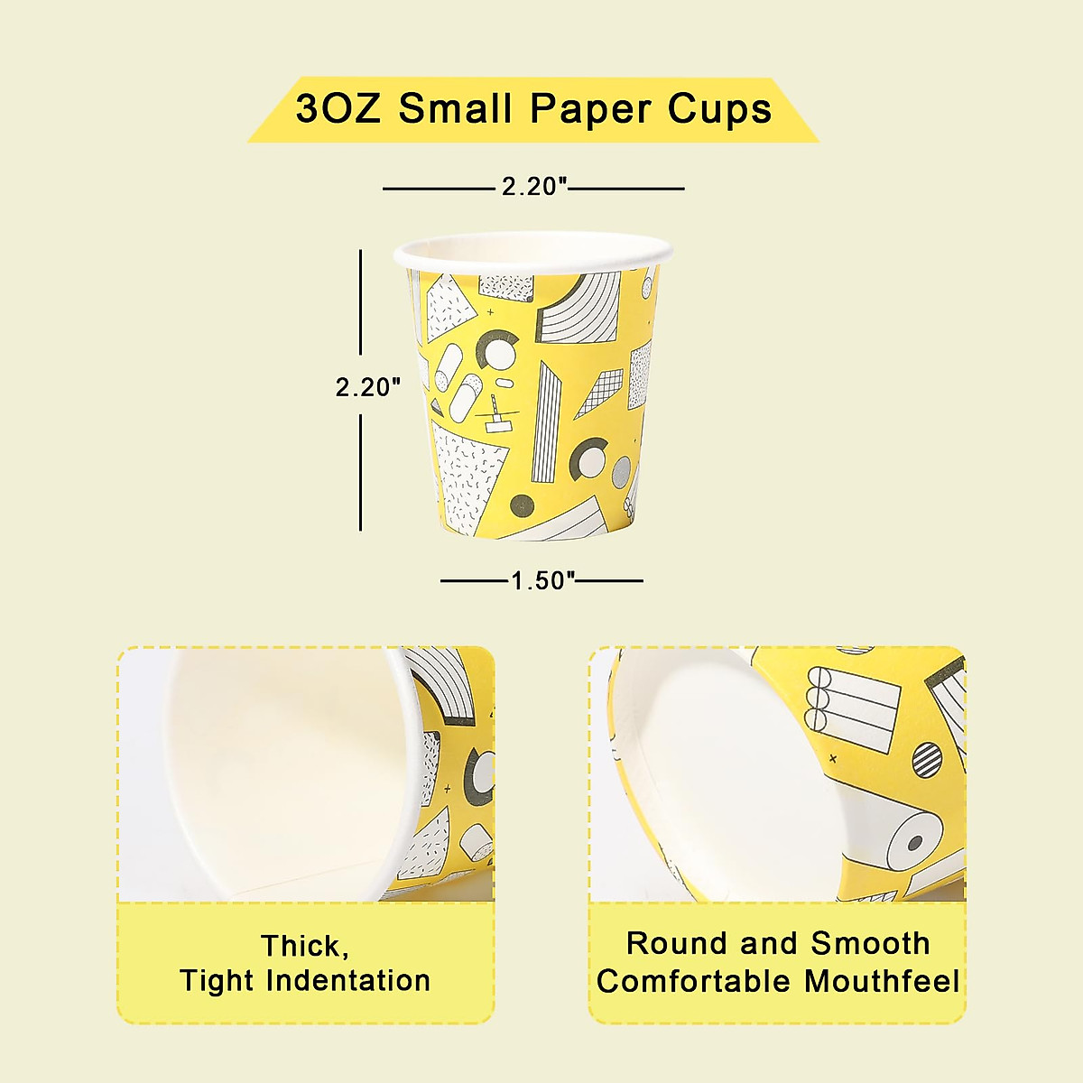 Lamosi 300 Pack 3 oz Disposable Bathroom Cups, 3oz Paper Cups for Bathroom, Mouthwash Cups, Mini Paper Cups for Parties, Picnics, Barbecues, Travel and Events