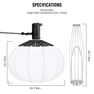NEEWER Lantern Softbox Diffuser, 34"/85cm Omnidirectional Quick Release Soft Light Modifier with Skirt & Carrying Bag, Compatible with NEEWER CB100 CB150 CB60 RGB and Other Bowens Mount Lights