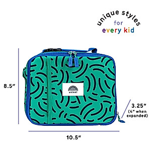 Uninni Strokes Insulated Lunch box for Kids - Age 3+ with Leak-Resistant Storage, Mesh Pocket, Removable Divider for Snacks, Sandwiches and Drinks, BPA-Free Food-Grade lunch bag kids, Girls and Boys