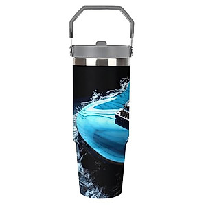 SYJTGDE Large Capacity Car Cup Blue Guitar Fashionable Upgrade Car Cup Advanced And Beautiful Travel Cup
