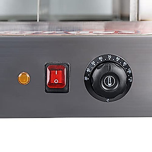 1500W Commercial Hot Dog Steamer,Electric Hut Hot Dog Steamer with Bun Warmer,Stainless Steel Hot Dog Cooker Machine