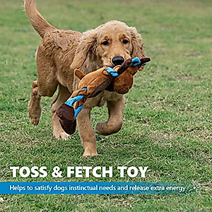 EASTBLUE Reindeer Dog Squeaky Toys: Cute Plush Stuffed Puppy Chew Toy with 6 Squeakers for Small | Medium Breed