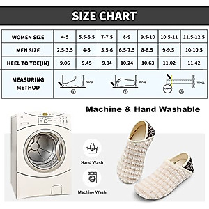 Fires Unisex Mens Slippers Womens Slippers Socks with Rubber Sole Fuzzy Slippers for Women Men House Slippers with Moisture-wicking Velvet Lining Around Home Shoes for with Non Slip Rubber SoleIndoor/Outdoor & Travel BeigeStripe 9.5-10 Women/8-8.5 Men