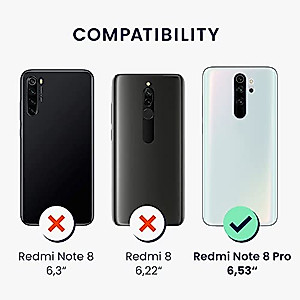 kwmobile Case Compatible with Xiaomi Redmi Note 8 Pro - Case with Hand Strap and Stand Soft TPU Silicone Coating - Lavender