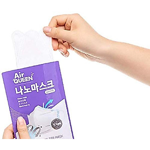 [20 Pack] Authentic [Air Queen] 3-Layers Nano-Filter Face Safety Mask for Adult [Individually Packaged] [Made in South Korea]