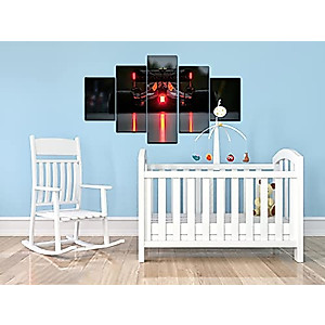 Red Bull F1 HD Printed Car Art Painting 5 Piece Sports Car Pictures Printed on Canvas Painting Wall Art for Living Room Decor Bedroom Racing Cart Modern Home Painting - 50''Wx 24''H (Without Frame)