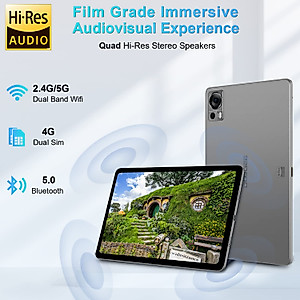 DOOGEE T20 Android Tablet,10.4'' 2K Tablet,15GB+256GB, Hi-Res Quad Speakers, Octa-core Gaming Tablet, 8300mAh Battery, 2.4G/5G WiFi Tablet Android 12, TÜV Low Bluelight, Split Screen