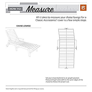 Classic Accessories Veranda's Best Waterproof Patio Chaise Lounge Cover, 86 x 34 x 30 Inch, Patio Furniture Covers