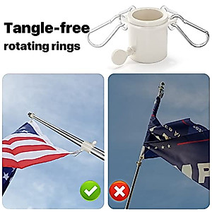 Silver Flag Pole for Outside House, 5.1 FT Flagpole Kit with Wall Mount Holder Bracket, 2 Ring Clips, Stainless Steel Metal Flag Poles for 3x5 American Flags Outdoor, Garden, Yard, Porch, Handheld