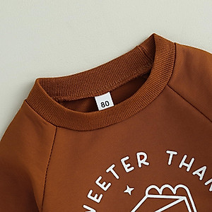 BULINGNA Toddler Baby Girl Boy Thanksgiving Sweatshirt Pumpkin Letters Print Long Sleeve Pullover Tops Fall Outfit (A, 18-24 Months)