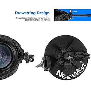 Neewer 4X Lens Case Lens Pouch Bag with Thick Protective Neoprene for DSLR Camera Lens (Fit for Canon, Nikon, Sony, Olympus, Panasonic) Includes: Small, Medium, Large, XL Size