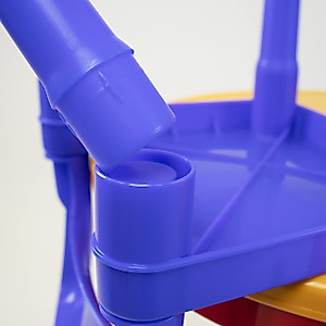 Humble Crew, Red/Green/Blue Kids 2-in-1 Plastic Building Blocks-Compatible Activity Table and 2 Chairs Set, Round, Primary Colors