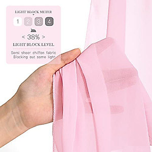 Party Backdrop Background Pink Chiffon Fabric Curtains 10ft x 10ft for Wedding Photo Backdrop Baby Shower Decoration