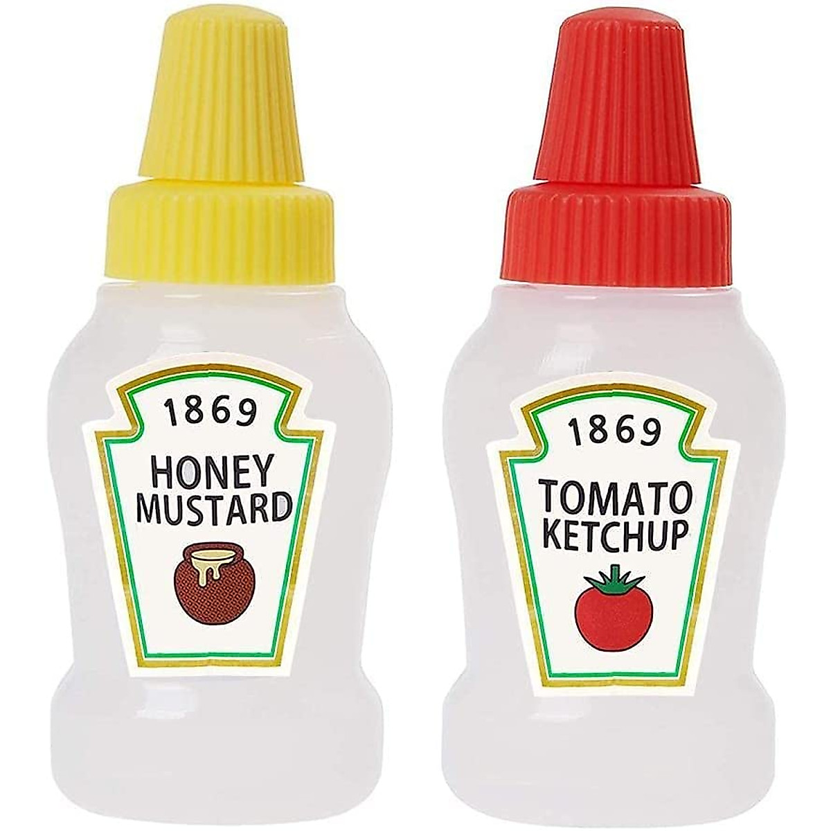 Mini Tomato Ketchup Bottle, 2 Pcs 25ML Portable Small Sauce Container Salad Dressing Container Pantry Containers for Bento Box