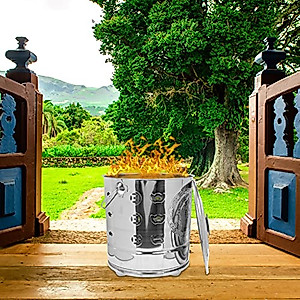 Happyyami Firepit Stainless Steel Metal Burn Incinerator Cage Fire Pit Garden Fire Cage Leaf Trash Burning Barrels for Outside Outdoor Fire Pits Outdoor Fire Pits