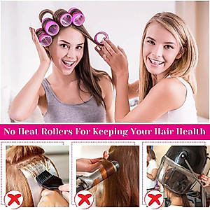 Hair Curlers Rollers, Cludoo 36Pcs Jumbo Big Hair Roller Sets with Stainless Steel Duckbill Clip, 2 Size Self Grip Hair Curlers Rollers for Long Medium Short Thick Fine Thin Hair Bangs Volume