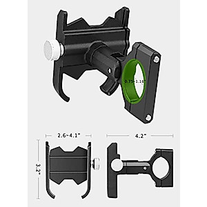 LINKEASE Aluminium Bike Phone Mount, Metal Motorcycle Phone Holder, Universal Bike Handlebar Phone Cradle, 360 Rotatable Compatible with 3.5-6.5 Inch iPhone & Android Cell Phones