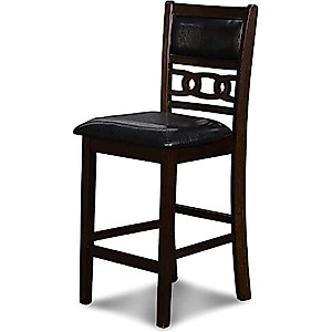 New Classic Furniture Gia Counter Table with Two Chairs and Storage Shelf, 30-Inch, Ebony