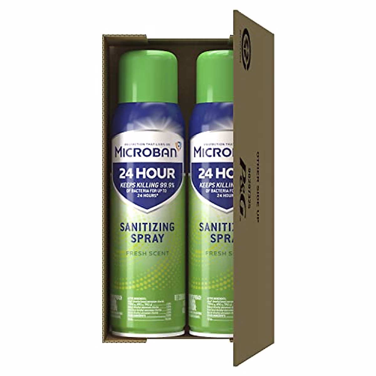 MICROBAN Disinfectant Spray, 24 Hour Sanitizing and Antibacterial Spray, Sanitizing Spray, Fresh Scent, 2 Count (15oz Each)