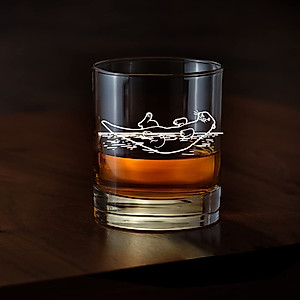 AGMDESIGN Funny Otter Whiskey Glasses Gift Box, Gifts For Otter Lovers, Grandfather, Men, Women, Dad, Mom, Son, Husband, Brother, Father's Day, Birthday Gift