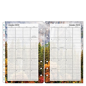 FranklinCovey - Seasons Two-Page Monthly Calendar Tabs (Compact, Jan 2024 - Dec 2024)